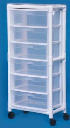 Six Drawer Plastic Multi-Purpose Carts