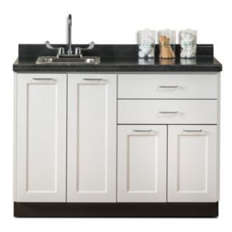 Designer Wood Grain 48in Base Cabinet 3 Doors, 2 Drawers