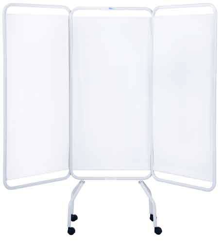 White 3 Panel Screens with Casters